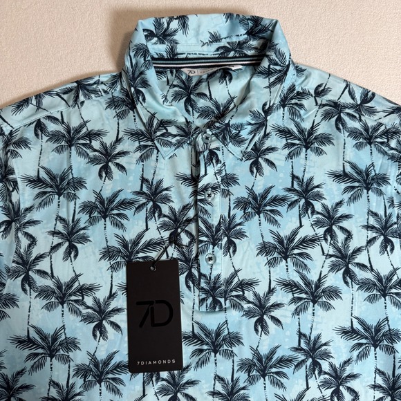 7 Diamonds | Shirts | 7 Diamonds Mens L Large Rowan Palm Tree Polo ...